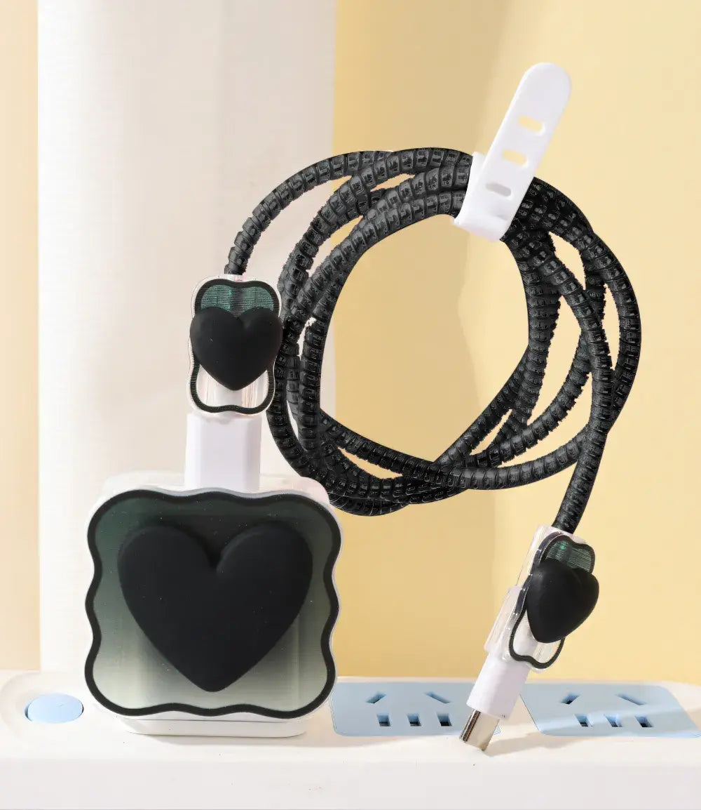 3D Pastel Heart Charger Case & Cable Protector by The Case Company