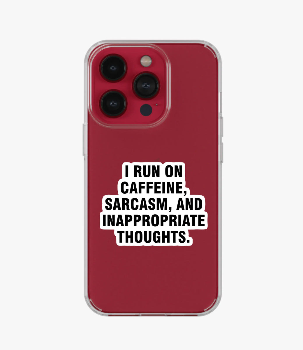 Caffeine and Sarcasm Clear Silicone Phone Case by The Case Company