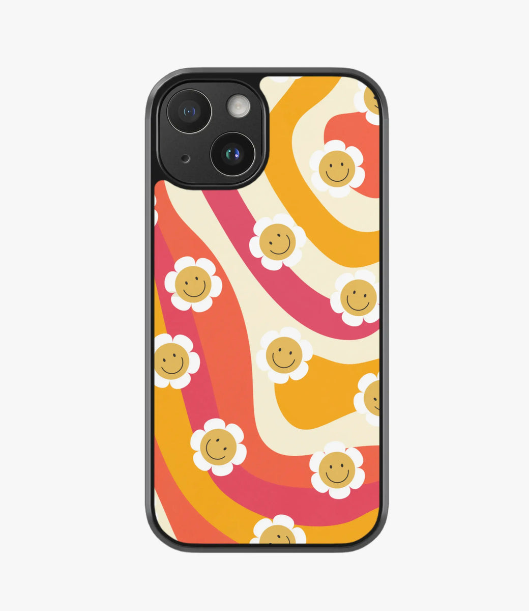 Daisy Floral Smiley Face Hybrid Matte Case by The Case Company
