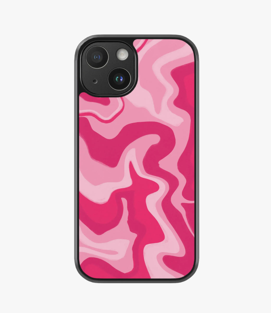 Retro Liquid Swirl Pink Hybrid Matte Case by The Case Company