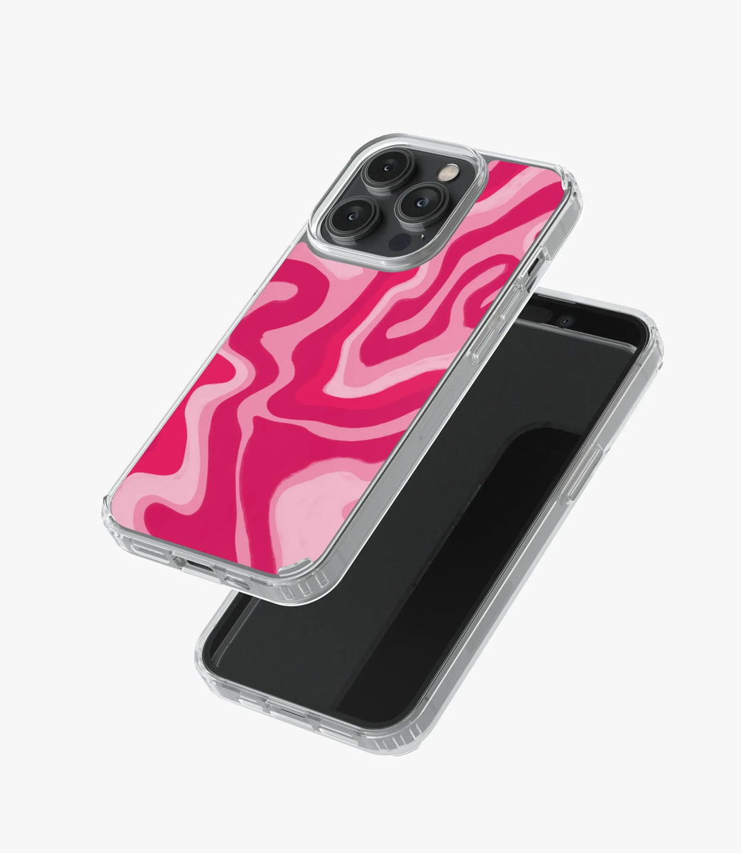 Retro Liquid Swirl Pink Silicone Case by The Case Company