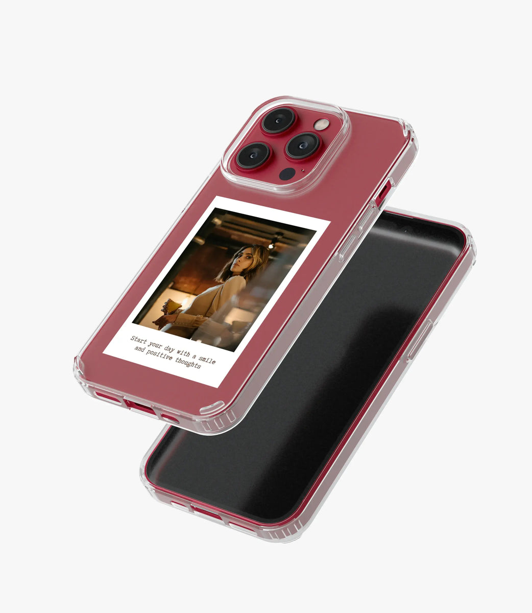 Start Day With Smile Aesthetic Polaroid Silicone Case by The Case Company