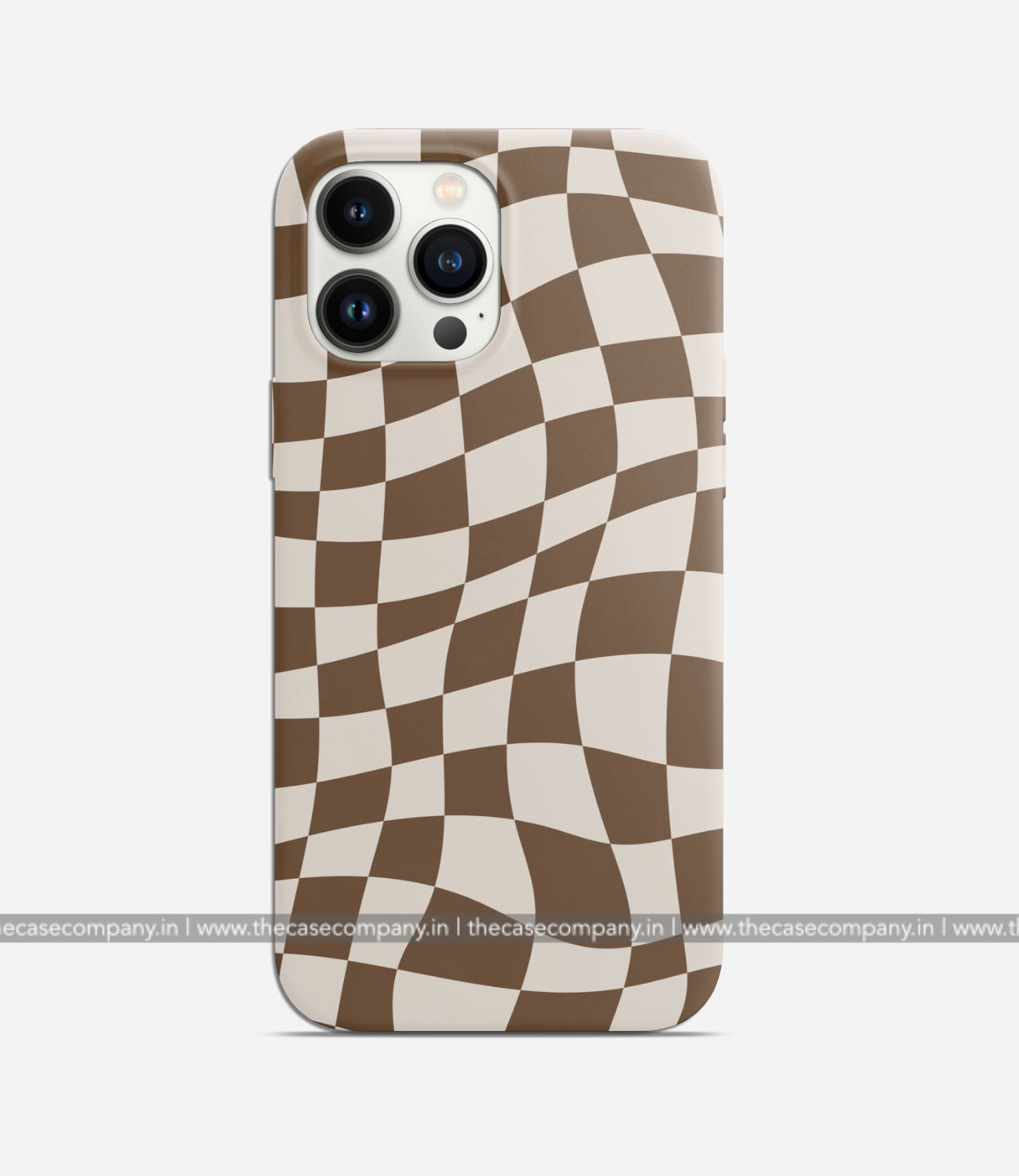 Coffee Brown Checkered Print Case by The Case Company