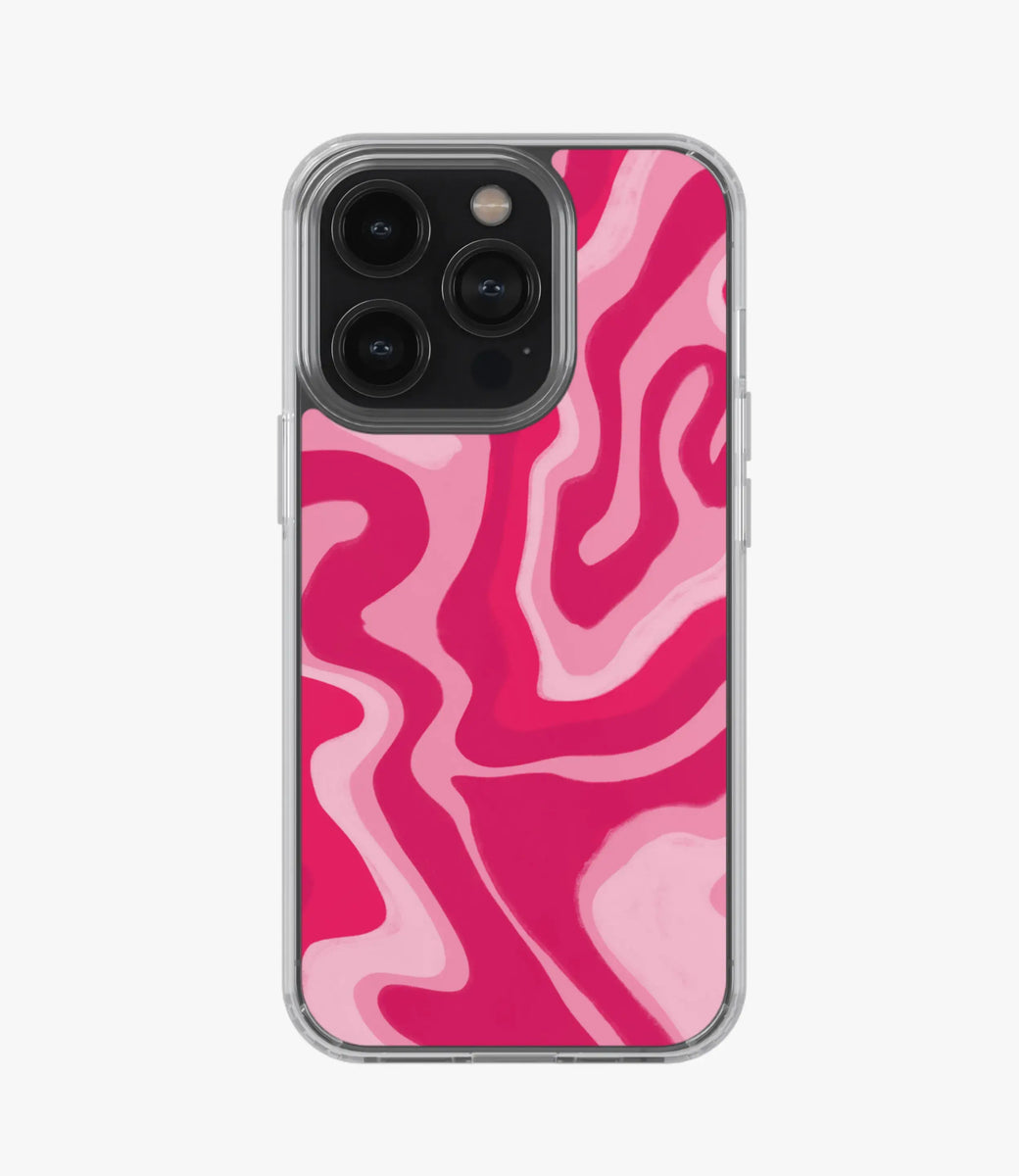Retro Liquid Swirl Pink Silicone Case by The Case Company